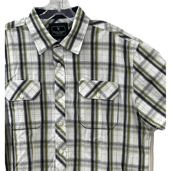 Marc Ecko | Shirts | Marc Ecko Mens Plaid Shirt Xl Green Blue ...